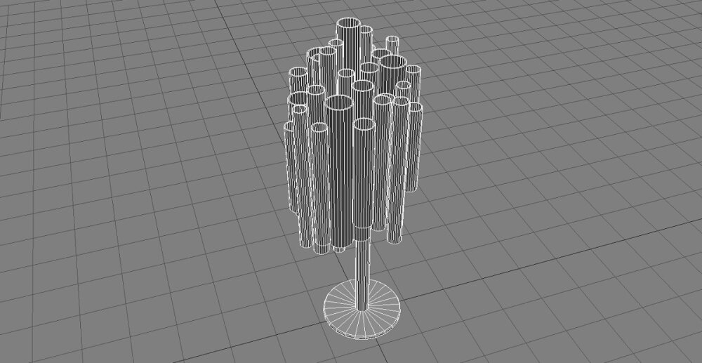 Copper Pipe Design Table Lamp with Cylindrical Array 3D model ...