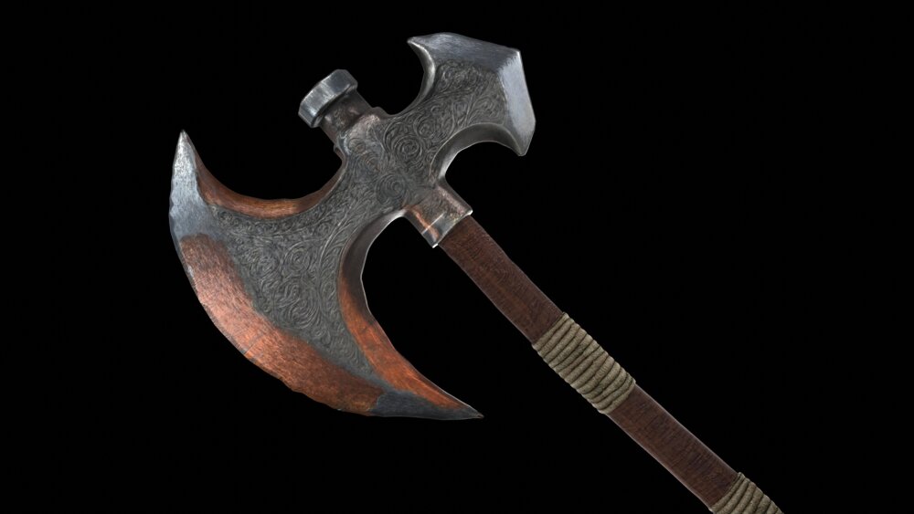 Medieval Axe Modelo 3D - Descargar Bladed Weapon on 3DModels.org