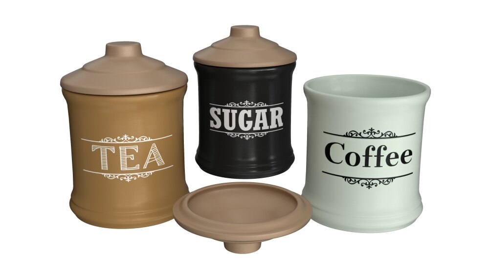 Ceramic Storage Containers Set 3D model - Download Tableware on ...