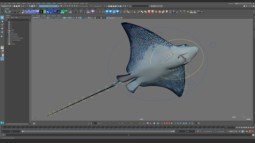 Spotted Eagle Ray Animated Game-ready Asset 3D model - Download Fish on ...