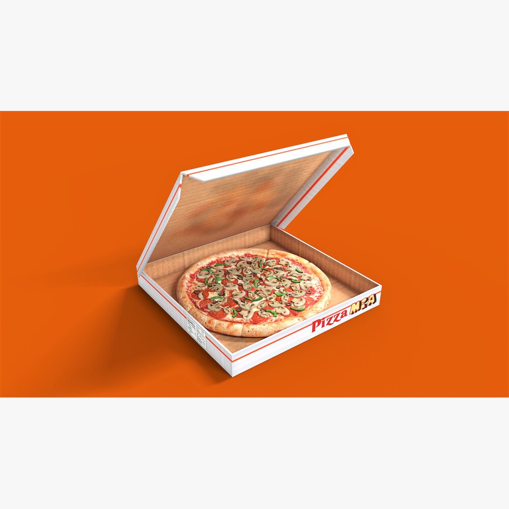 Pizza With Box Low-poly 3D model - Download Fast food on 3DModels.org