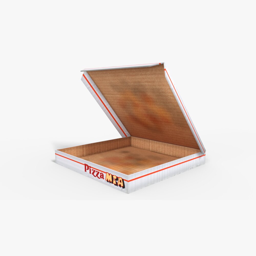 Pizza With Box Low-poly 3D model - Download Fast food on 3DModels.org