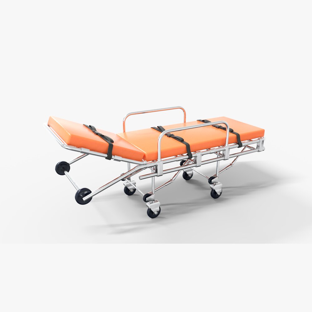 Medical Emergency Bed Low-poly 3D model - Download Medical Equipment on ...