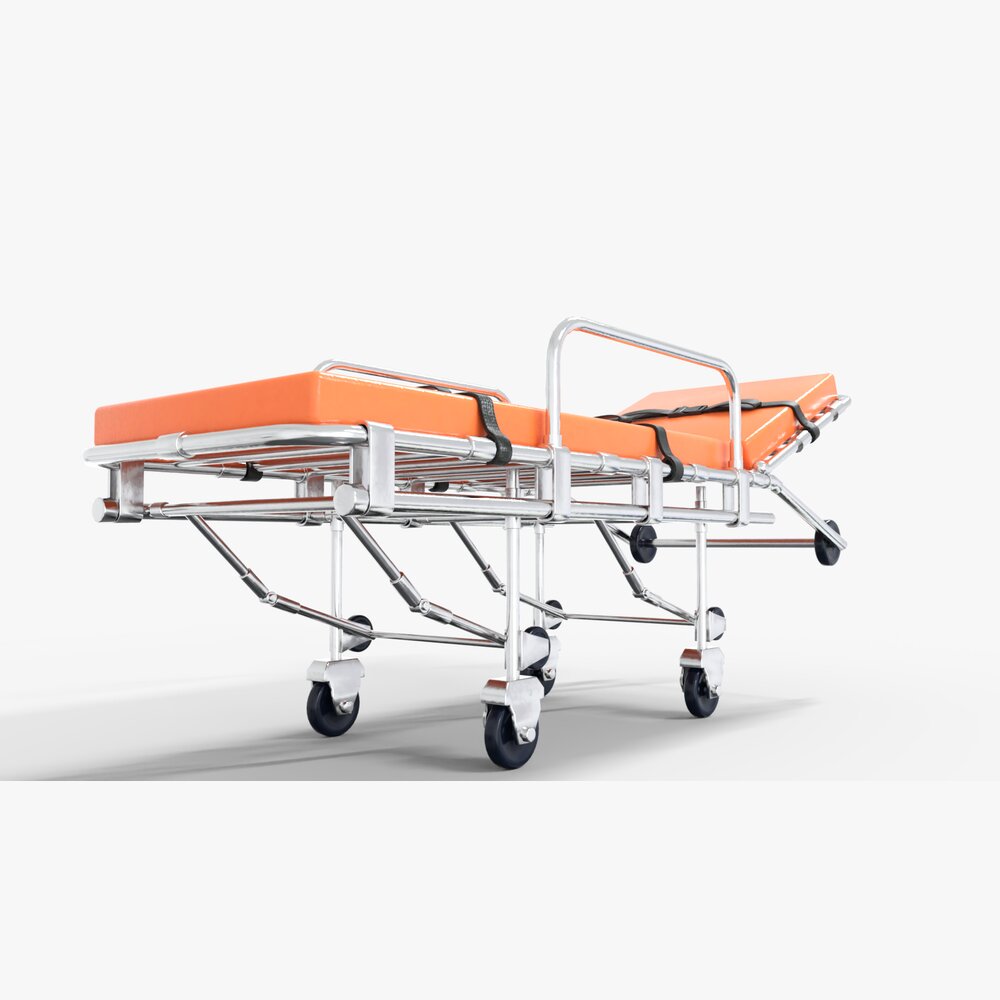 Medical Emergency Bed Low-poly 3D model - Download Medical Equipment on ...