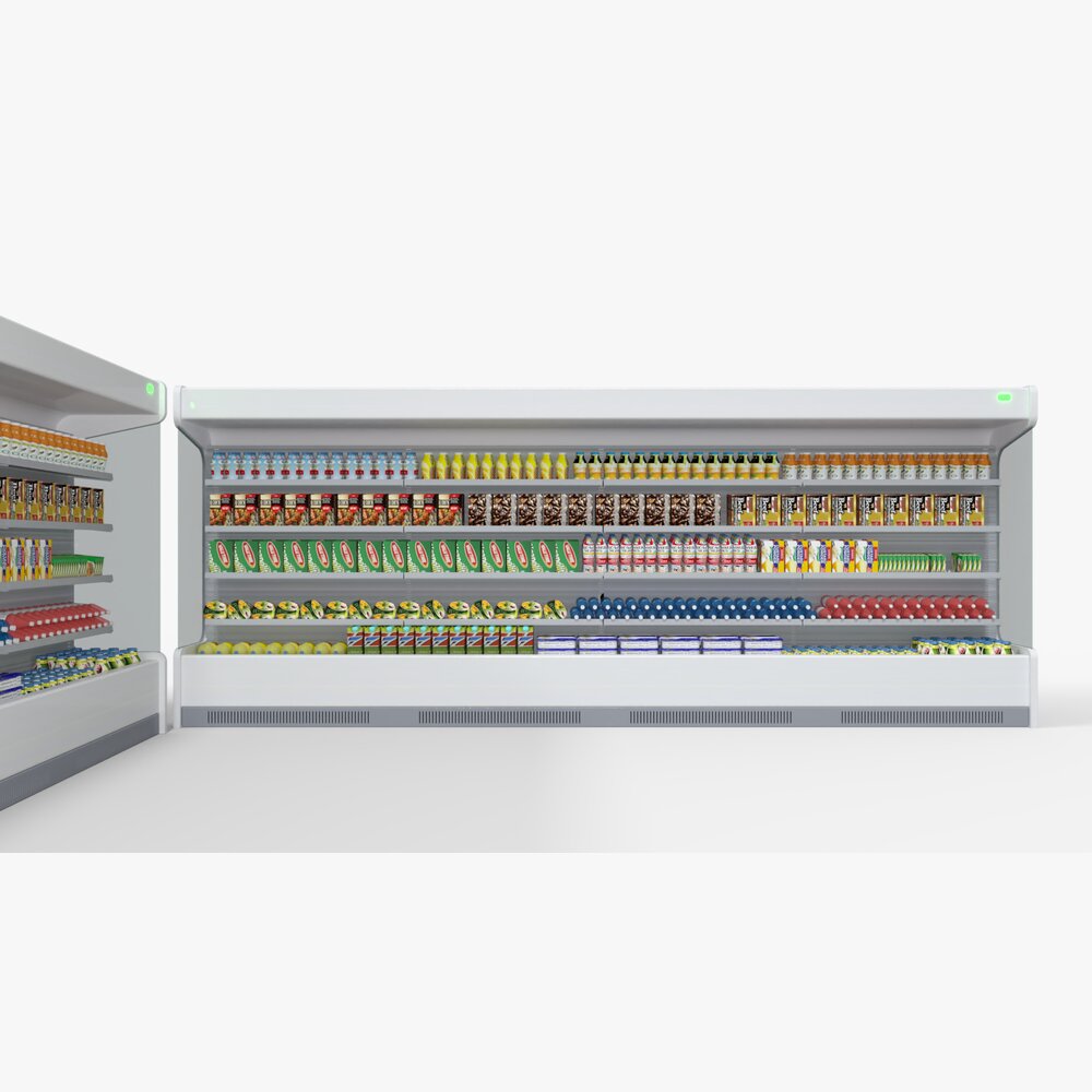Supermarket Shelves With Stand Pack 3D model - Download Commercial ...