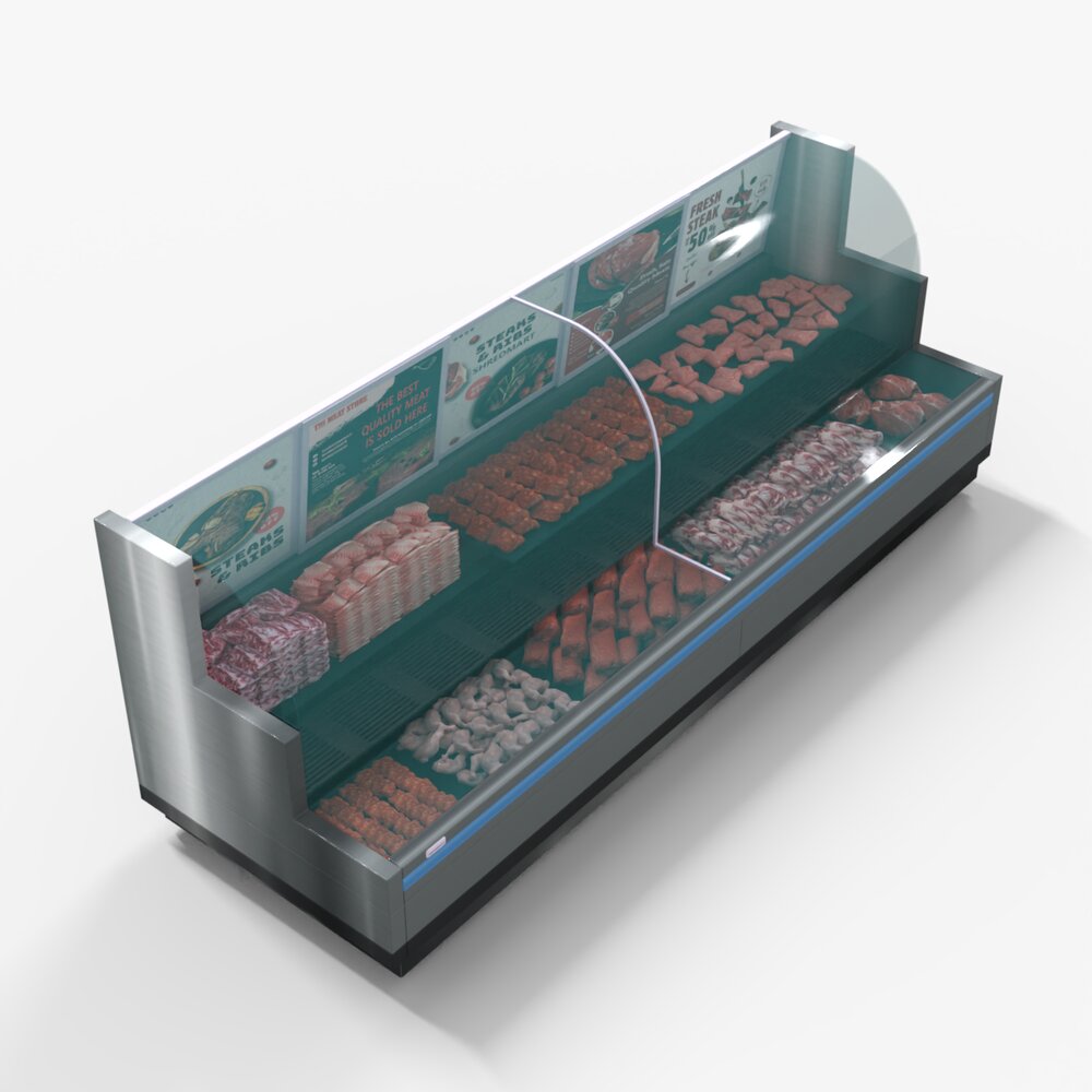 Supermarket Meat Shelve Stand 3D model - Download Commercial Appliance ...