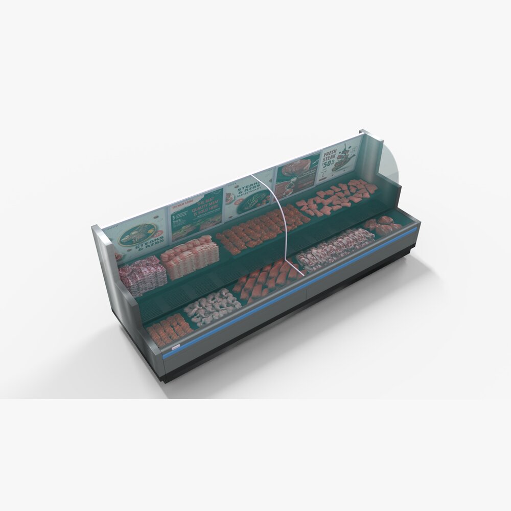 Supermarket Meat Shelve Stand 3D model - Download Commercial Appliance ...