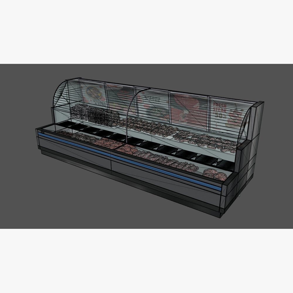 Supermarket Meat Shelve Stand 3D model - Download Commercial Appliance ...