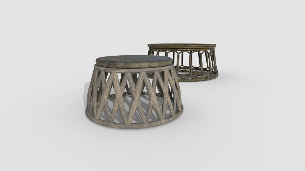 Rustic Tea Woven Tables 3D model - Download Table on 3DModels.org