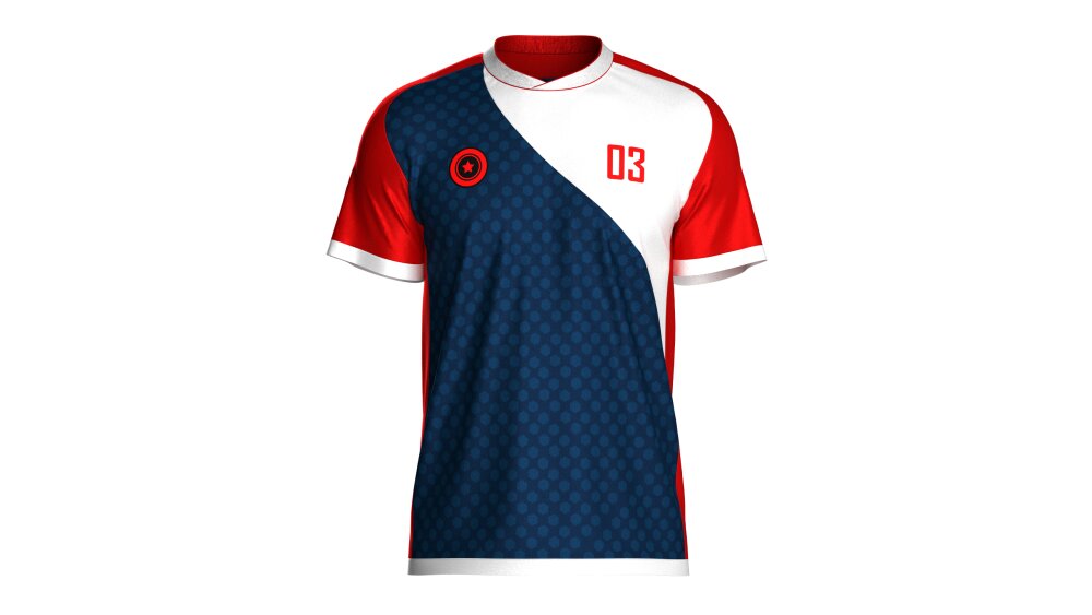 Soccer Blue And Red Jersey Player-03 3D model - Download Sportswear on ...