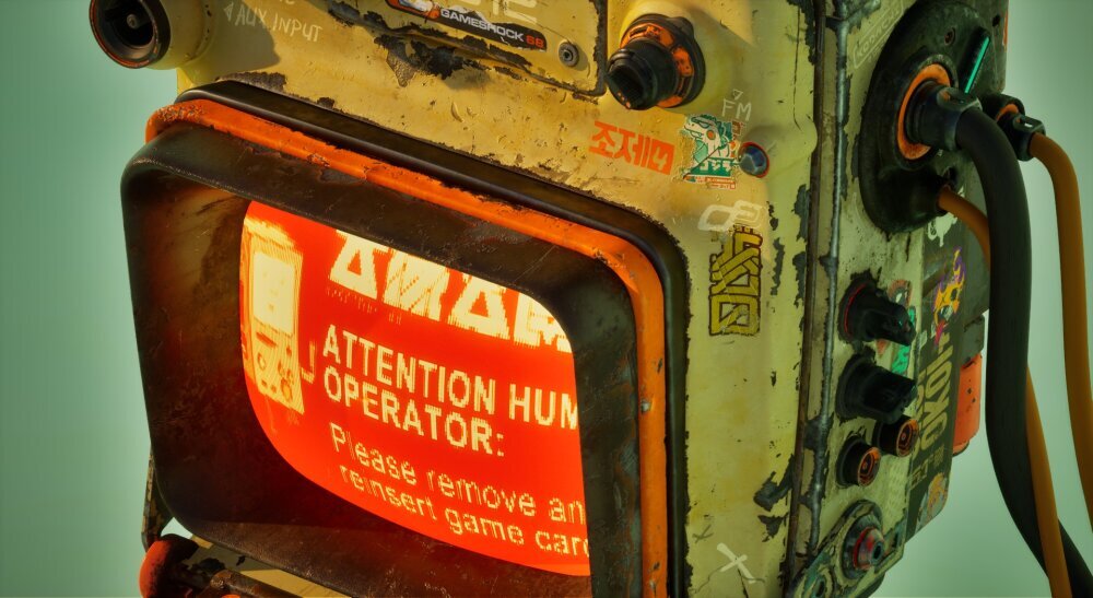 Cyberpunk Retro Scifi Terminal Game ready 3D model - Download Desktop ...
