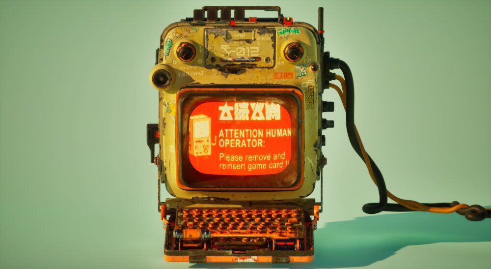 Cyberpunk Retro Scifi Terminal Game ready 3D model - Download Desktop ...