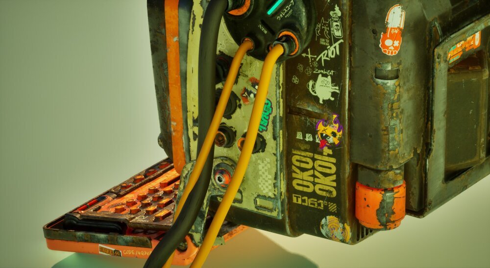 Cyberpunk Retro Scifi Terminal Game ready 3D model - Download Desktop ...