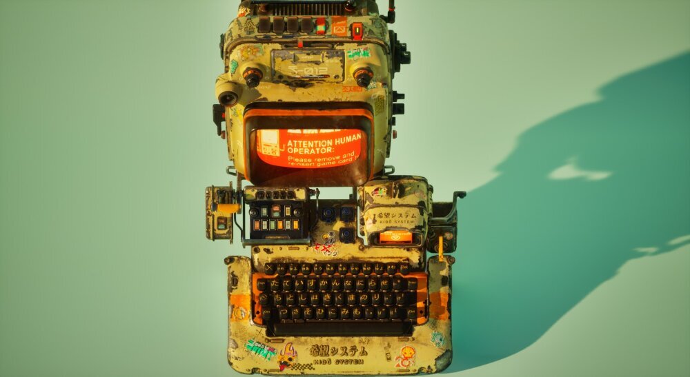 Game ready Cyberpunk Retro Scifi Terminal 3D model - Download Desktop ...
