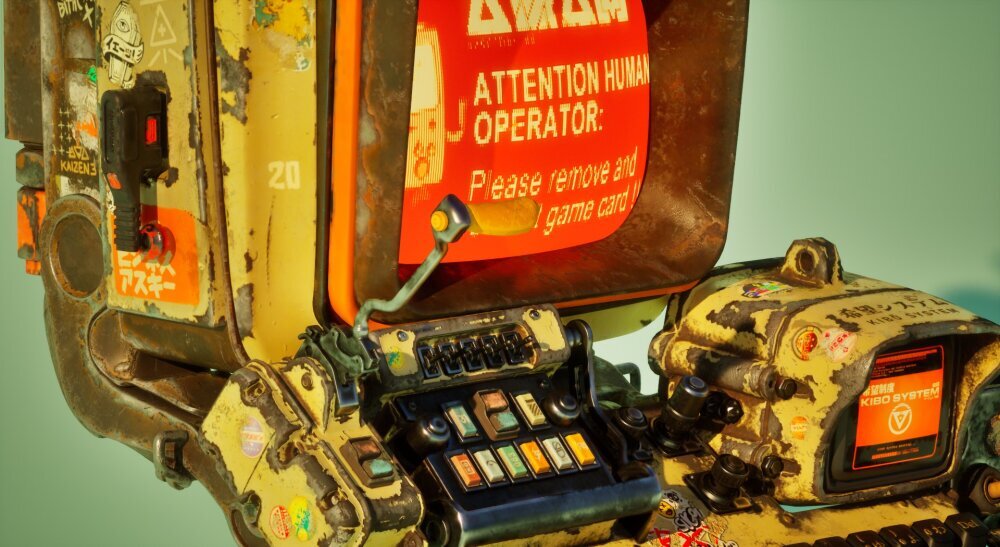 Game ready Cyberpunk Retro Scifi Terminal 3D model - Download Desktop ...
