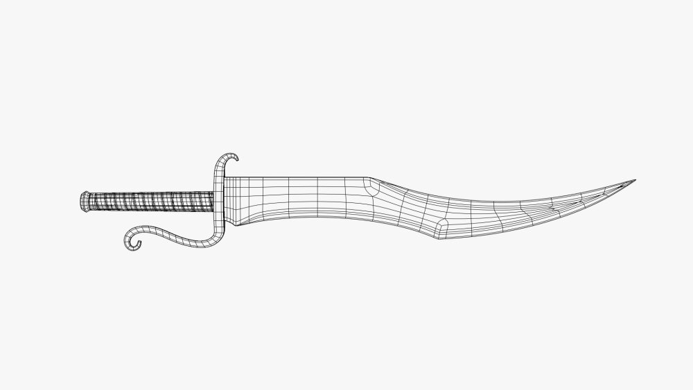 Arabian Scimitar Blade – Curved Sword 3D 모델 - 다운로드 Bladed Weapon on ...