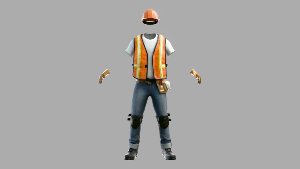 Construction Worker Outfit 1 3D model - Download Suits on 3DModels.org