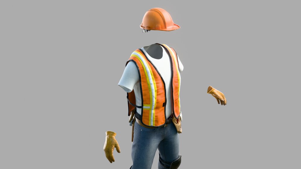 Construction Worker Outfit 1 3D model - Download Suits on 3DModels.org