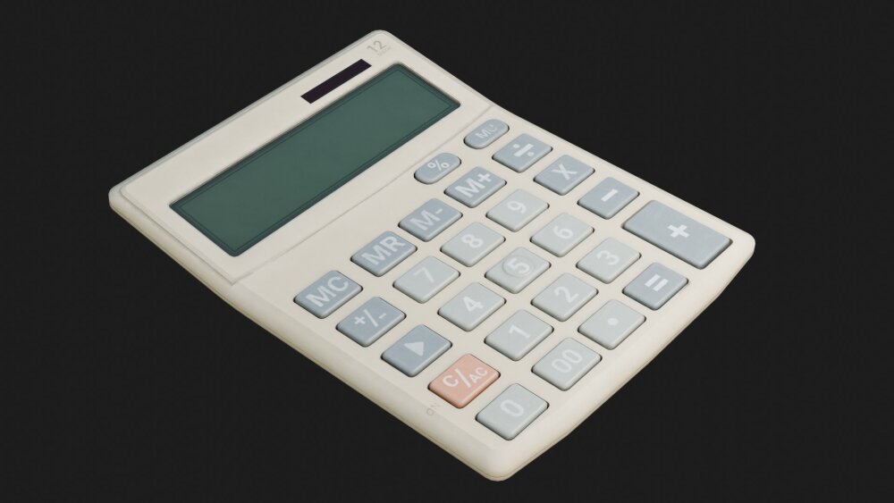 Vintage Calculator 3D model - Download Stationery on 3DModels.org