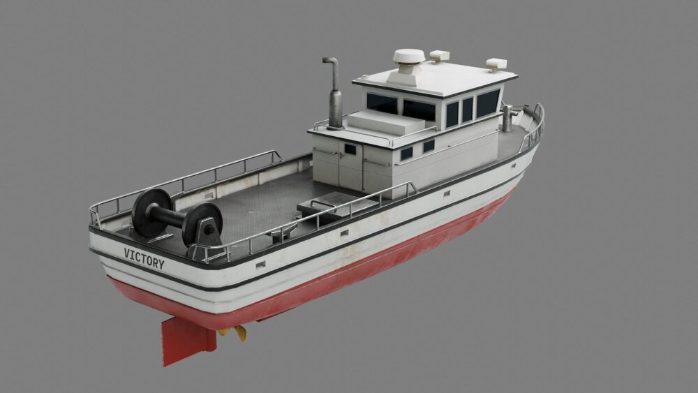 Fishing Boat Low Poly 3D model - Download Motorboat on 3DModels.org