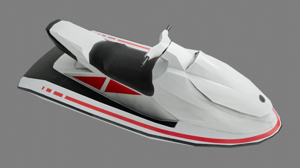Jet Ski Low Poly 3D模型 - 下载 机动船 on 3DModels.org