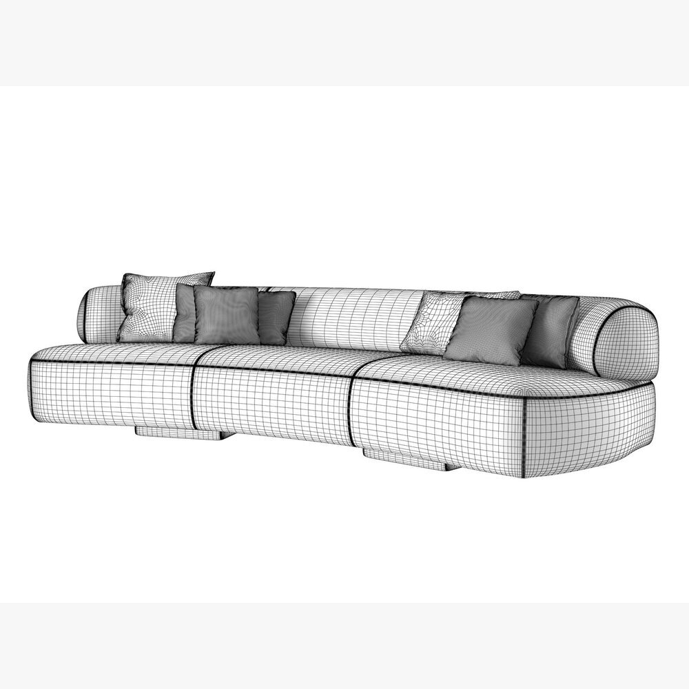 Moroso Gogan 3-Seater Sofa 3D model - Download Sofa on 3DModels.org