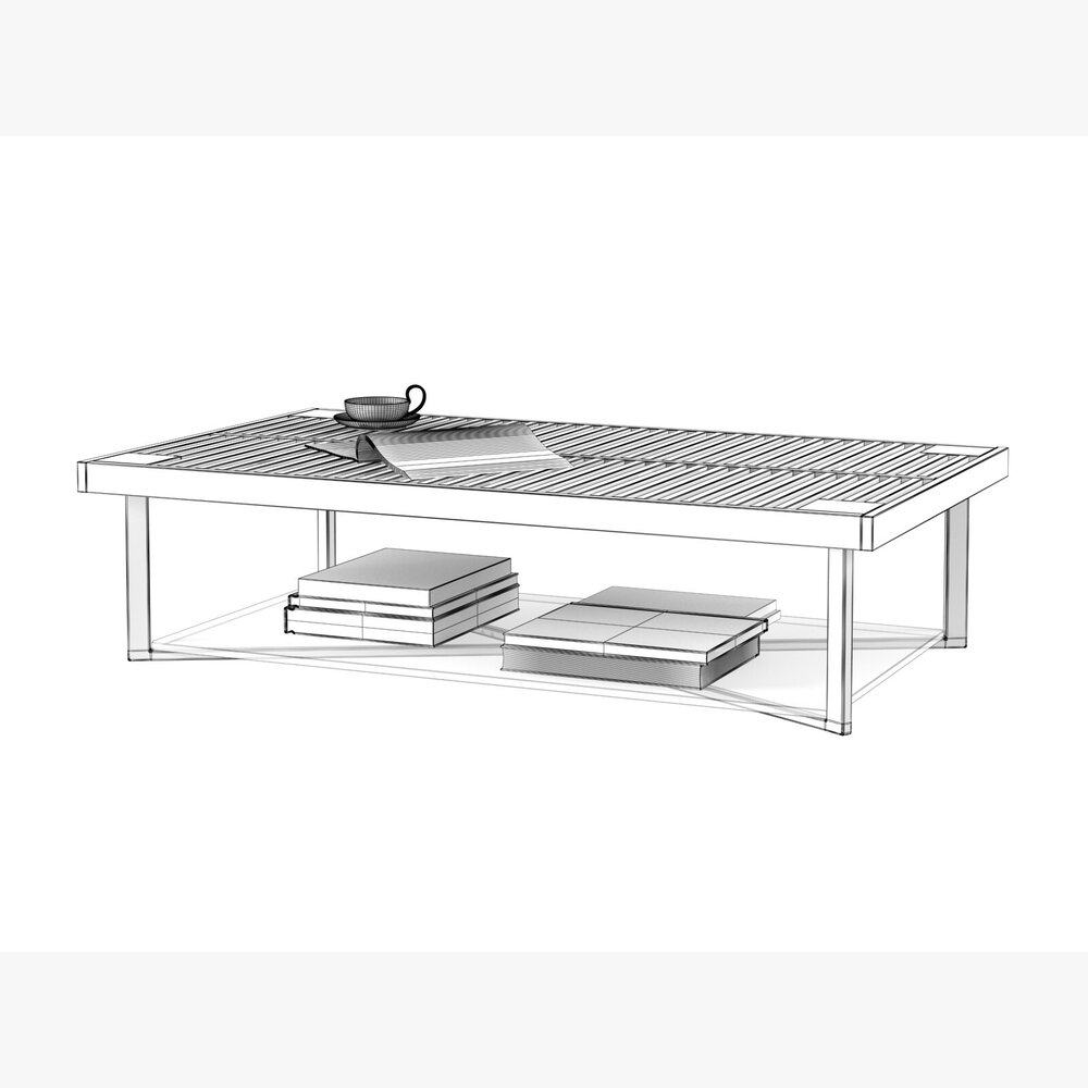 Ligne Roset Ponton 120 Coffee Table 3D model - Download Table on ...