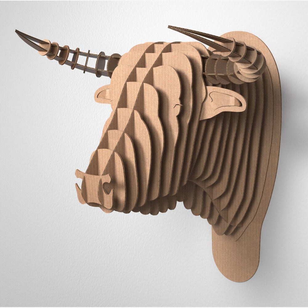 CARDBOARD SAFARI Toro Cabeza de Toro para Pared Modelo 3D - Descargar ...