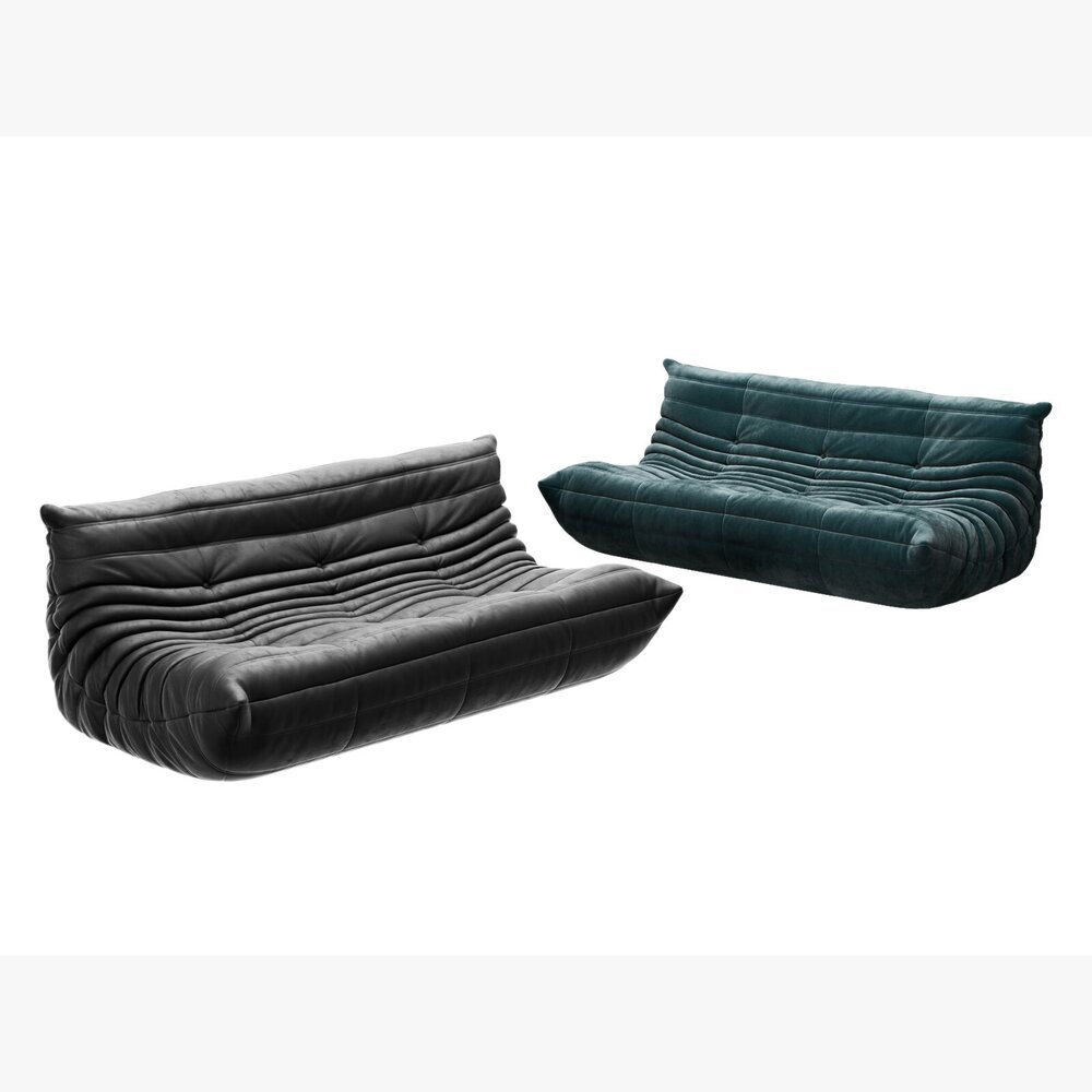 Model 3D Canapea Togo Ligne Roset cu Tapițerie din Piele - Descarcă ...