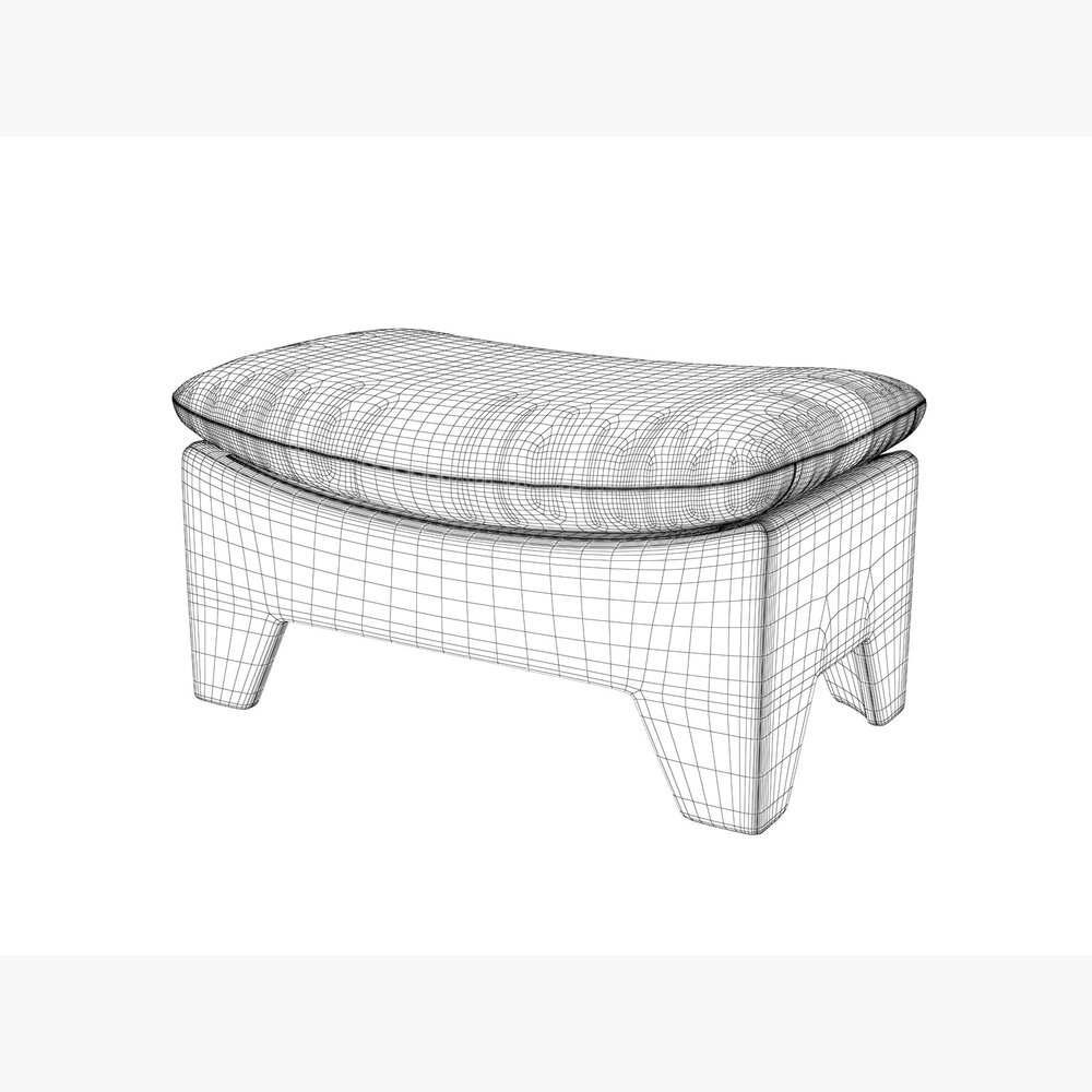 HK living Retro Lounge Ottoman 3D model - Download Ottoman on 3DModels.org