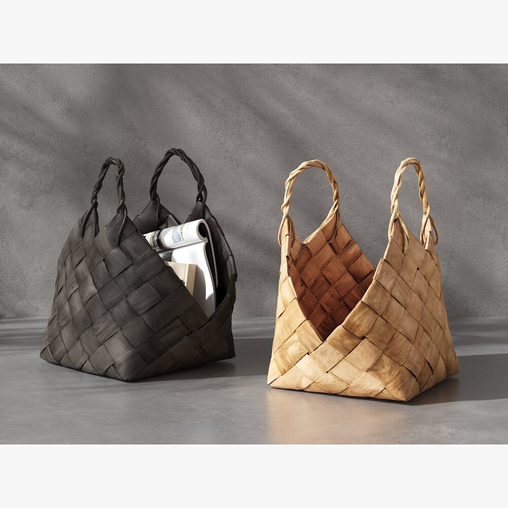 Conical Woven Basket 3D model - Download Decoration on 3DModels.org