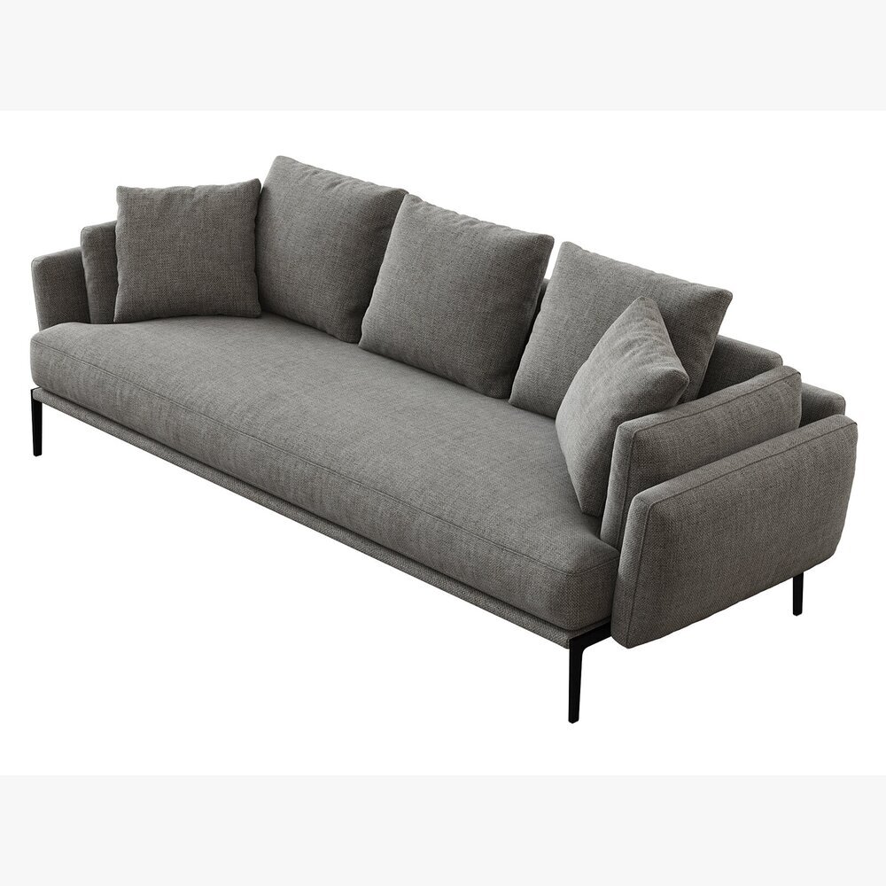 Adea Domino A240 3-Seater Sofa 3D模型 - 下载 沙发 on 3DModels.org
