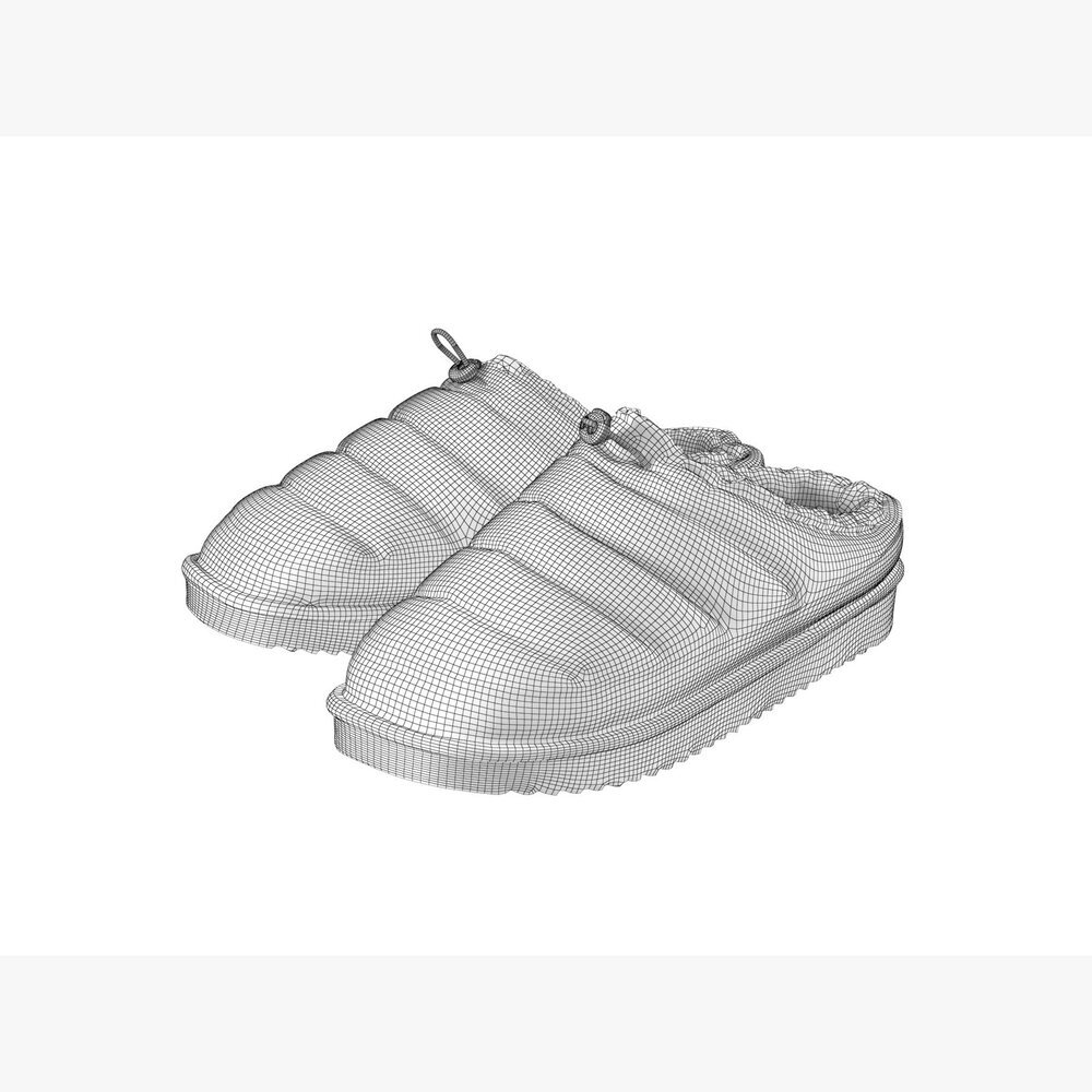 Quilted Padded Slippers 3D model - Download Shoes on 3DModels.org