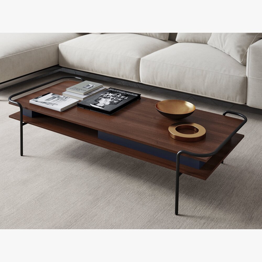 Ligne Roset Alando Low Table Rectangular 3D model - Download Table on ...