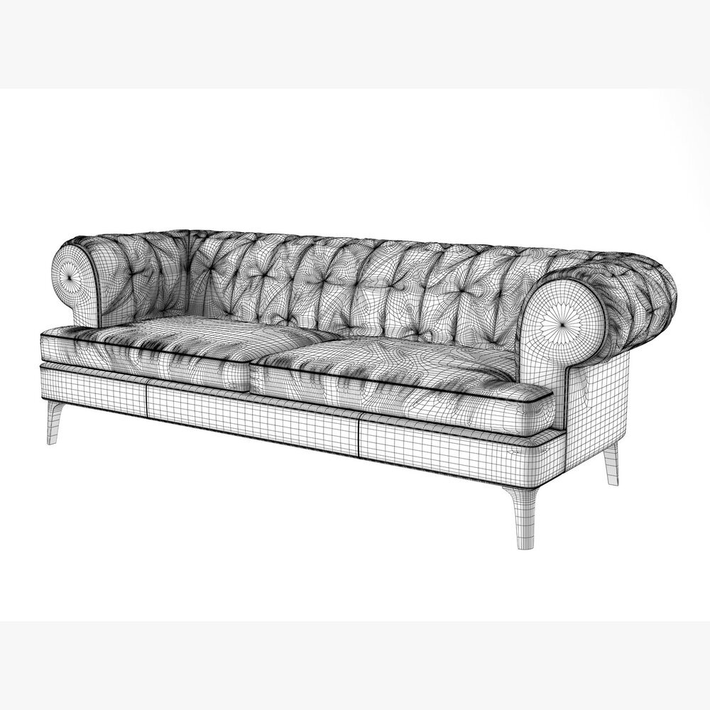 Mantò 199 Sofá Elegante con Respaldo Acolchado Modelo 3D - Descargar ...