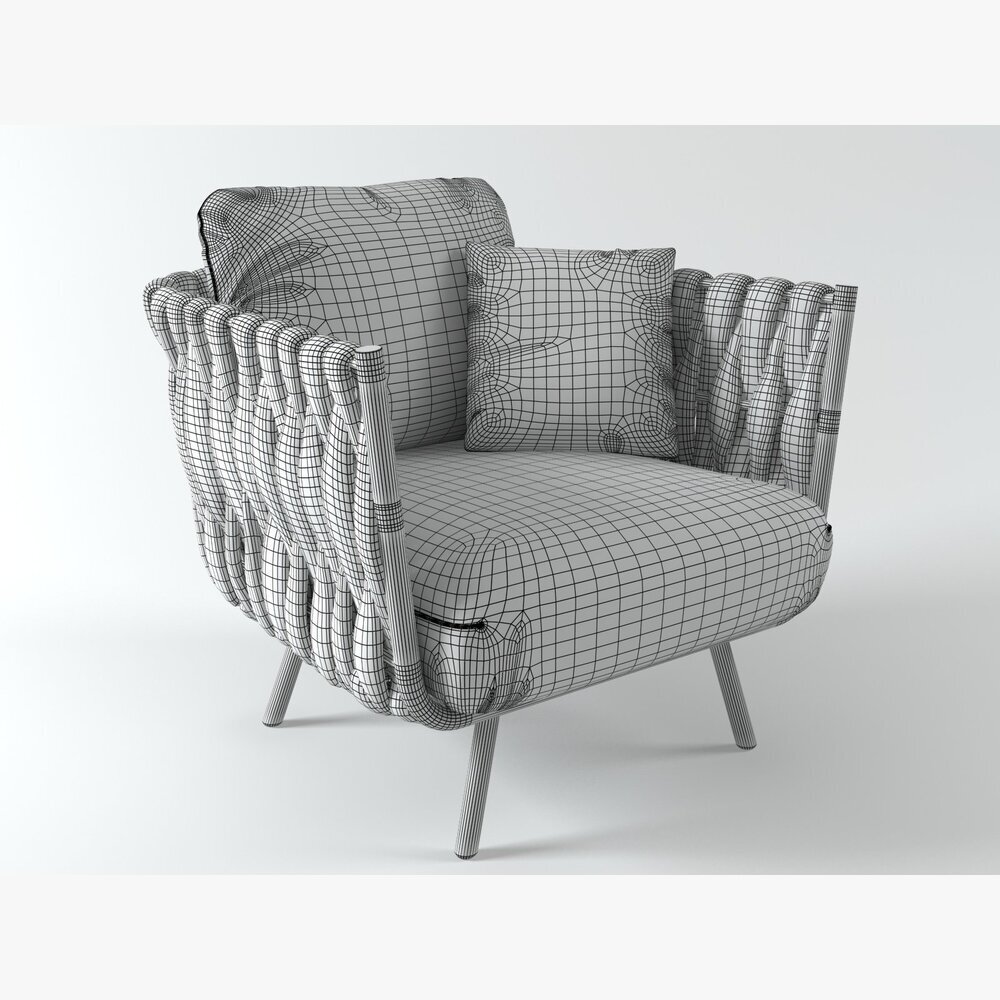 Sillón Club Tribu Tosca Con Cojín Decorativo Turquesa Modelo 3D ...