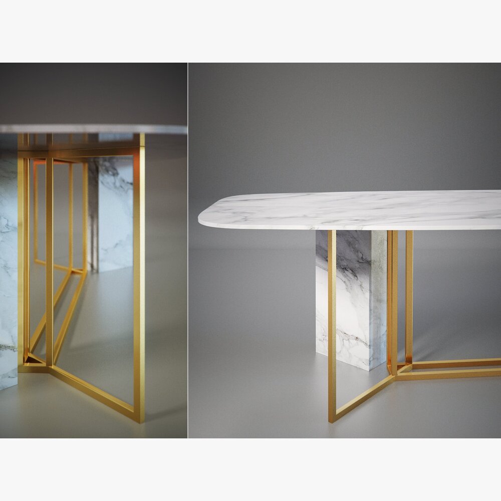 Meridiani Plinto Biscuit Dining Table 3D model - Download Table on ...