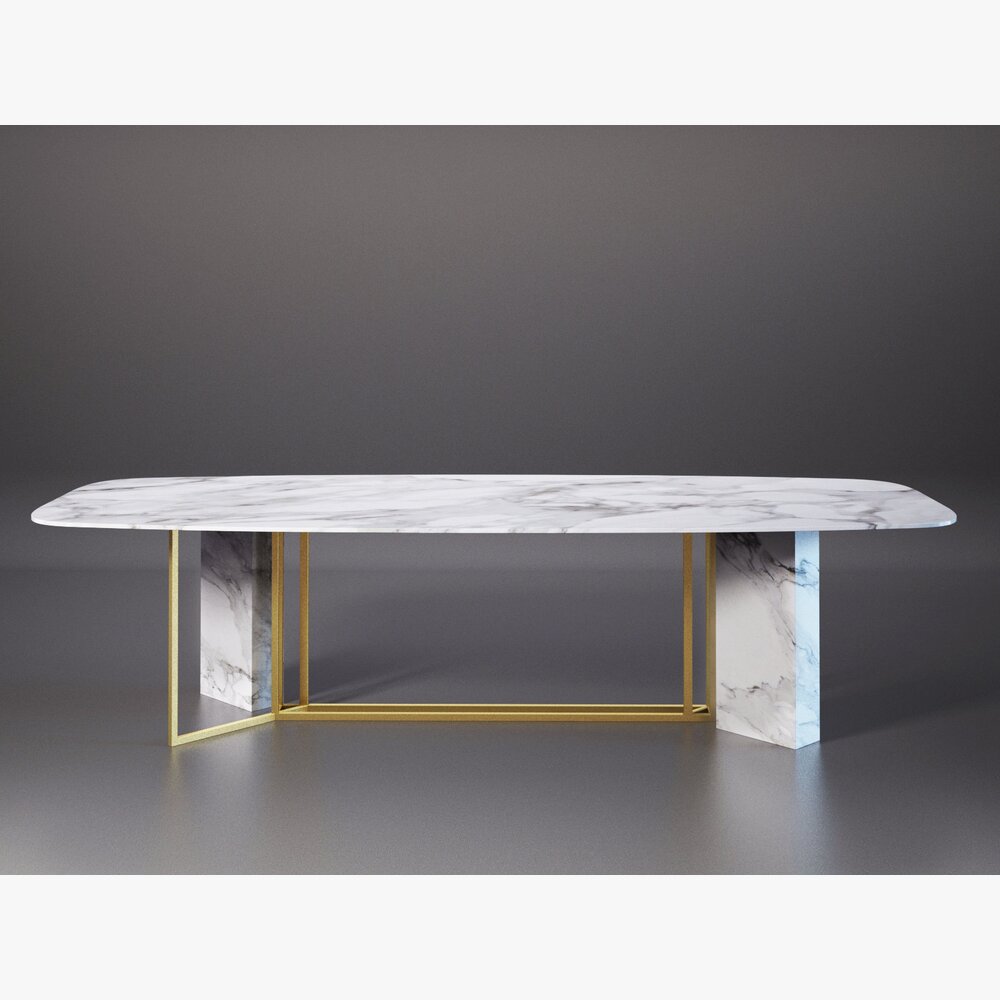 Meridiani Plinto Biscuit Dining Table 3D model - Download Table on ...