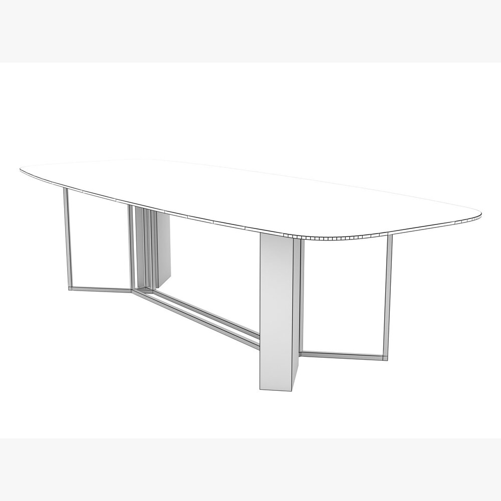 Meridiani Plinto Biscuit Dining Table 3D model - Download Table on ...