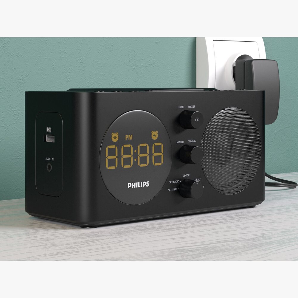 PHILIPS AJ6200DB FM Alarm Clock Radio 3D model - Download Audio Devices ...