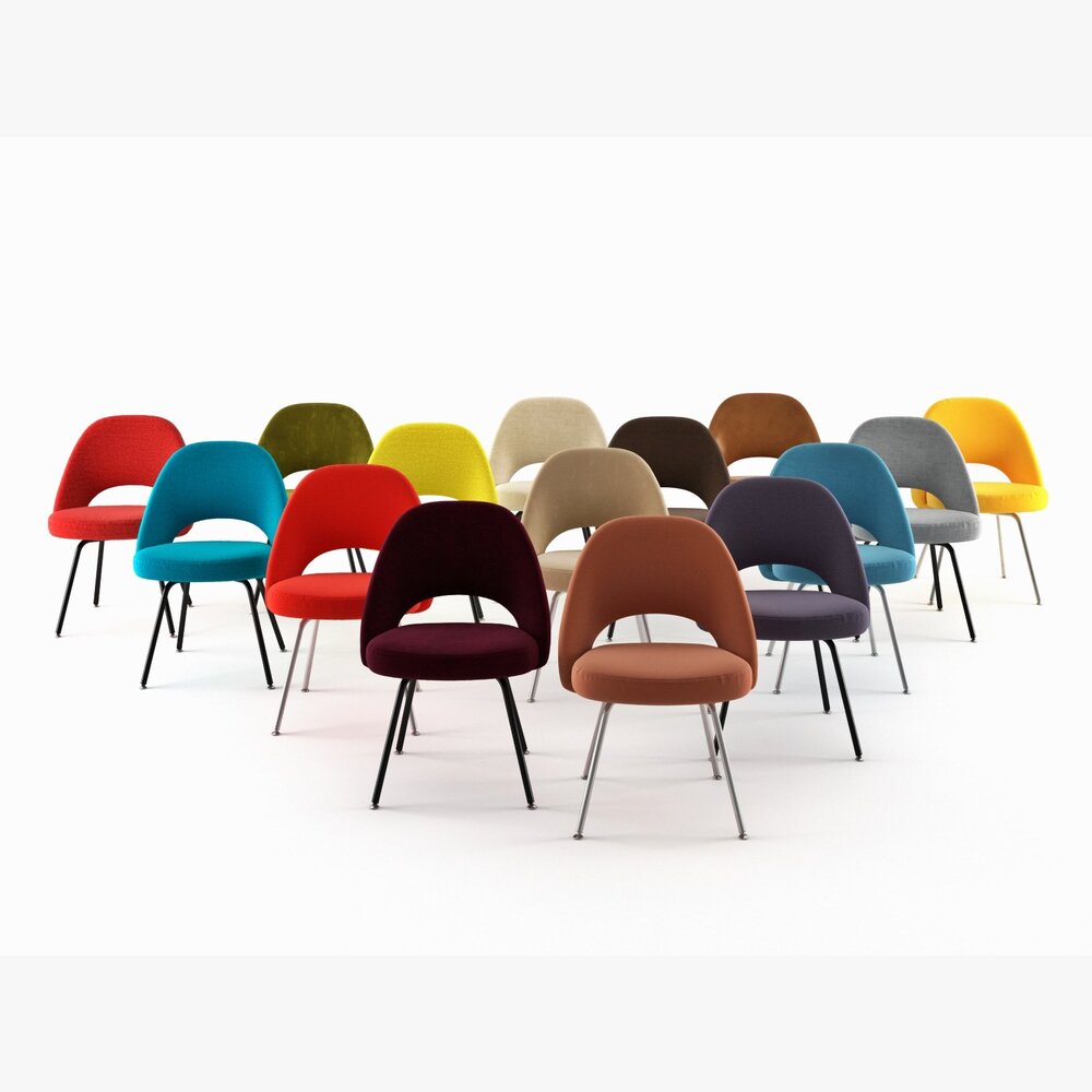 Knoll Saarinen Executive Chair Steel Legs 3D model - Download Chair on ...