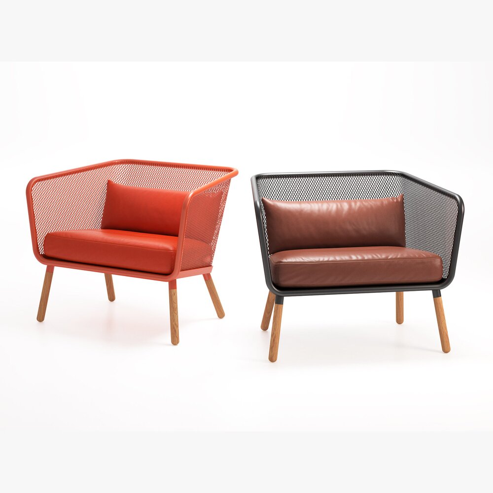 Sillón Bla Station Honken Con Malla Transparente Patas Madera Modelo 3D ...