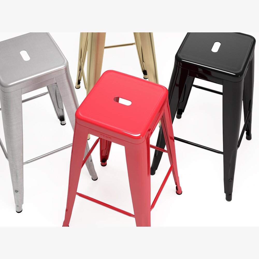 Tolix Steel Design H75 Barstool 3D model - Download Chair on 3DModels.org