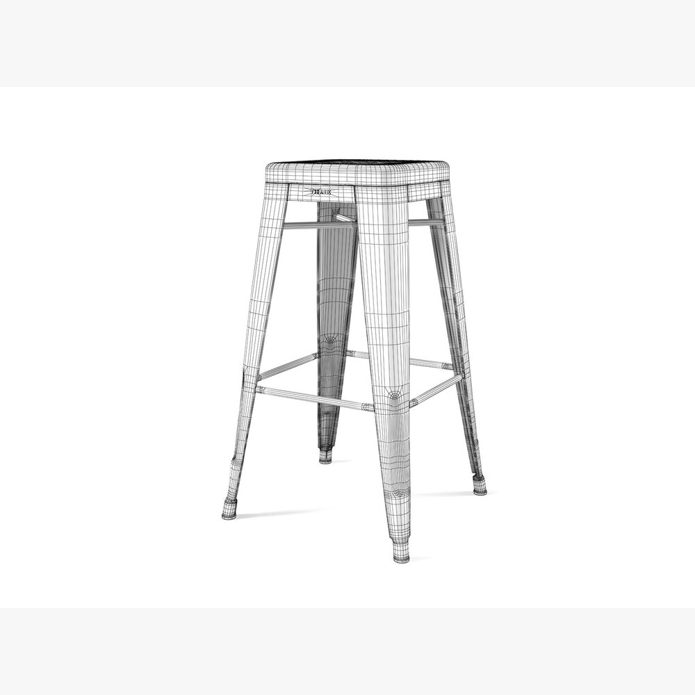 Tolix Steel Design H75 Barstool 3D model - Download Chair on 3DModels.org