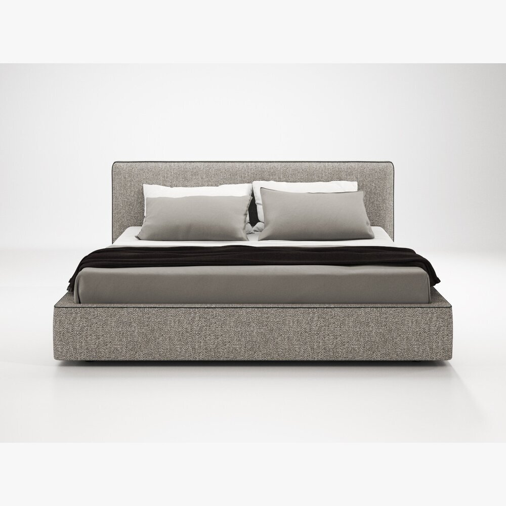 Cama Alberta Laguna Con Tapizado de Tela Modelo 3D - Descargar Cama on ...
