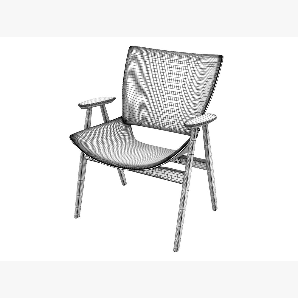 Rex Kralj Shell Wood Armlounge Upholstered Seat And Back 3D model ...