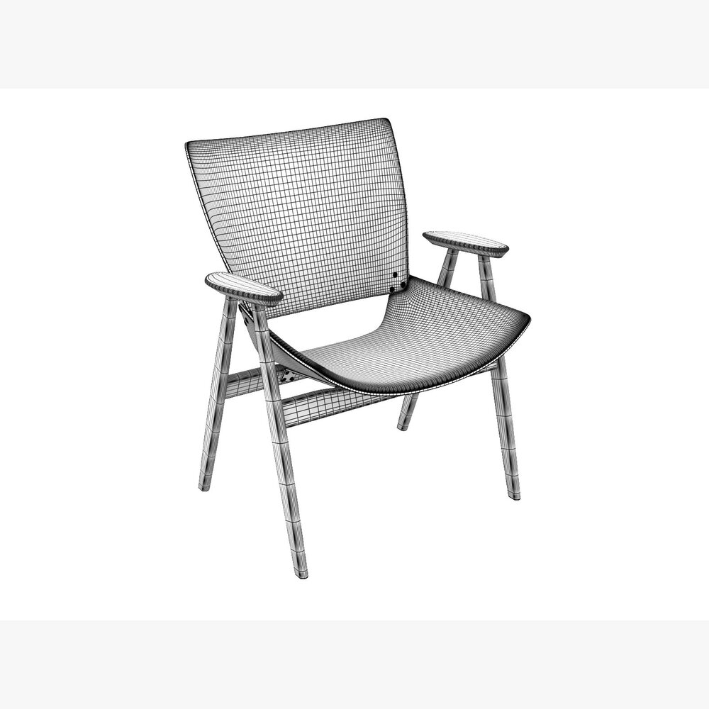 Rex Kralj Shell Wood Armlounge Upholstered Seat And Back 3D model ...