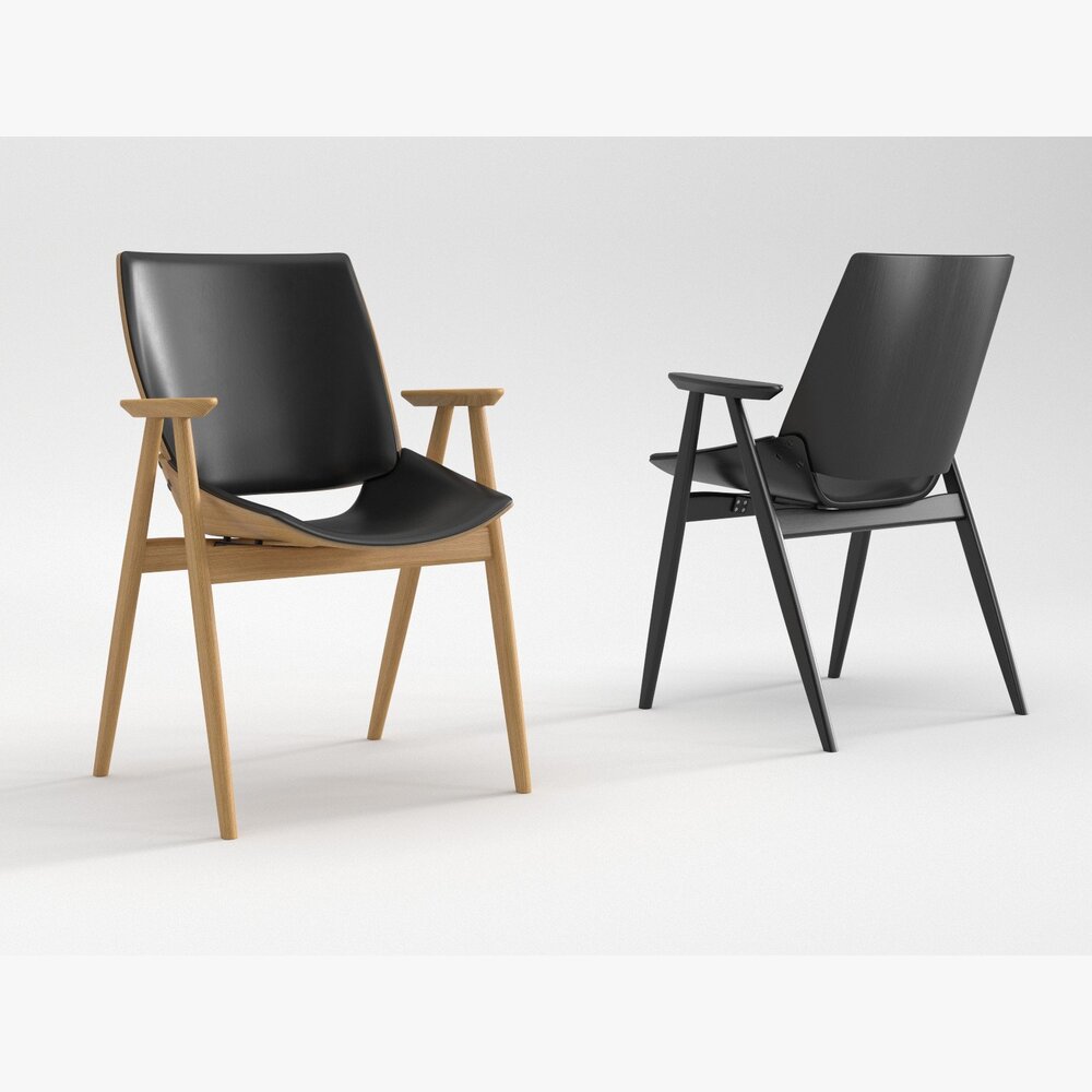 Rex Kralj Shell Wood Armchair Upholstered Seat And Back 3D model ...