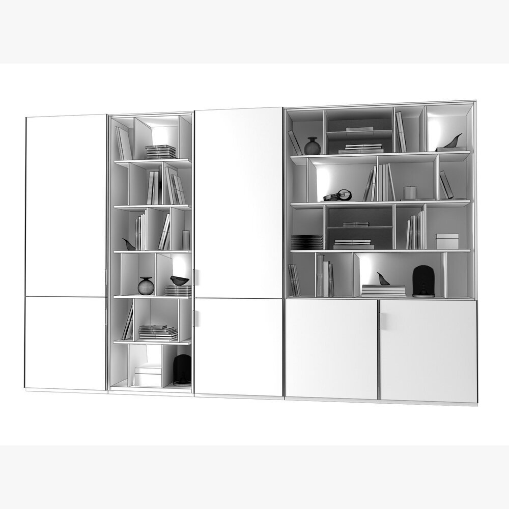 Ligne Roset Canaletto Composition C79 3D model - Download Wardrobe on ...
