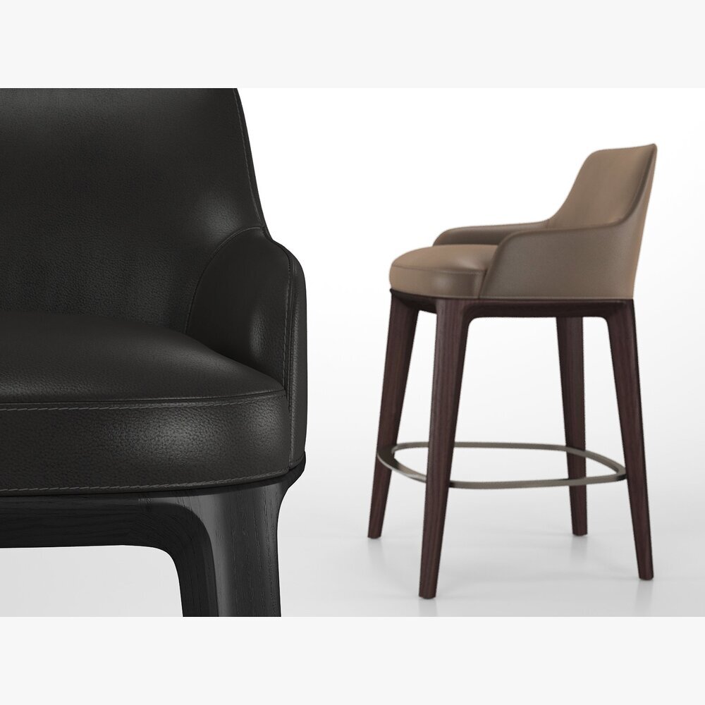 Poliform Sophie Stool 3D model - Download Chair on 3DModels.org